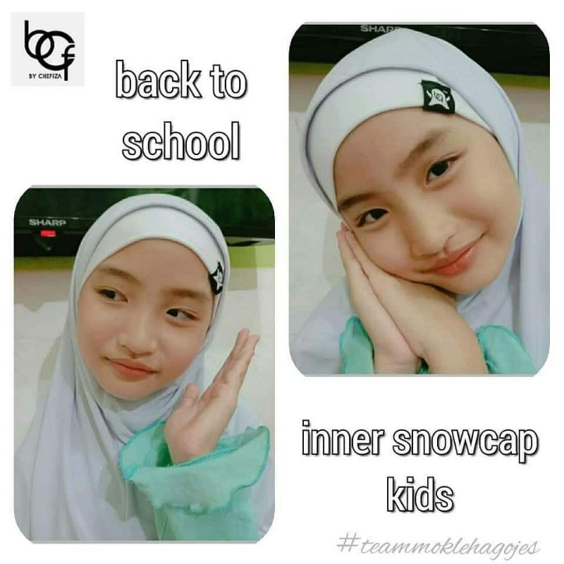 INNER SNOWCAP KIDS BY CHEFIZA BACK TO SCHOOL (PUTIH/HITAM) | Shopee ...