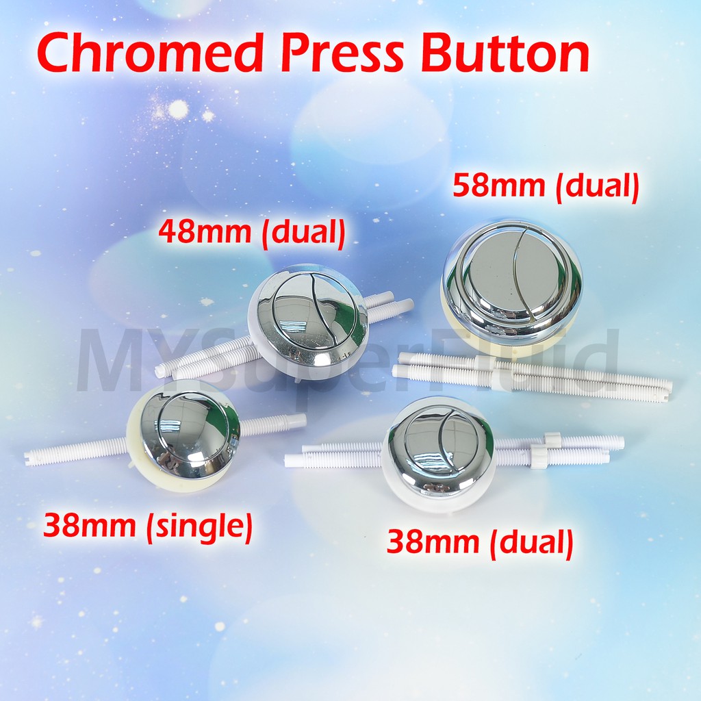 38MM /48MM /58MM TOILET PUSH FLUSH CHROMED PRESS BUTTON | Shopee Malaysia