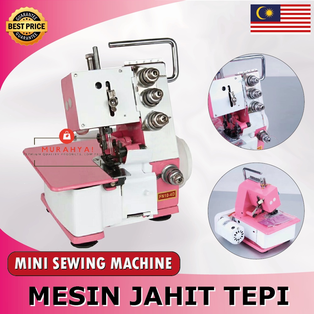 Ready Stock Mesin jahit tepi Mini sewing machine portable 220v 100w ...