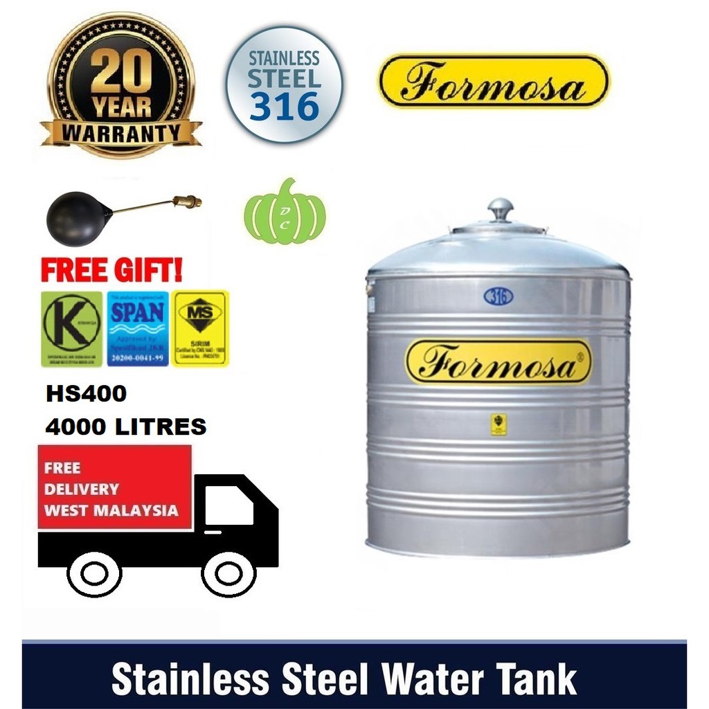 Formosa 316 Stainless Steel Water Tank HS Series(250 - 4000 Litres ...