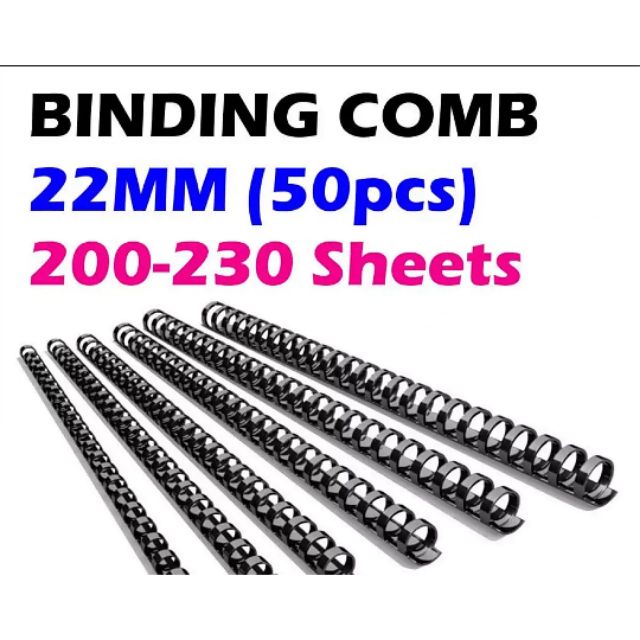 A4 BINDING COMB 22MM BLACK COLOR (box/50pcs) | Shopee Malaysia