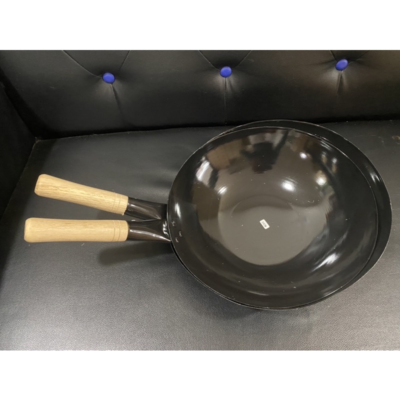 Iron Wok / Chinese Wok / Single Handle Enamel Wok / Stir-Fry Wok ...