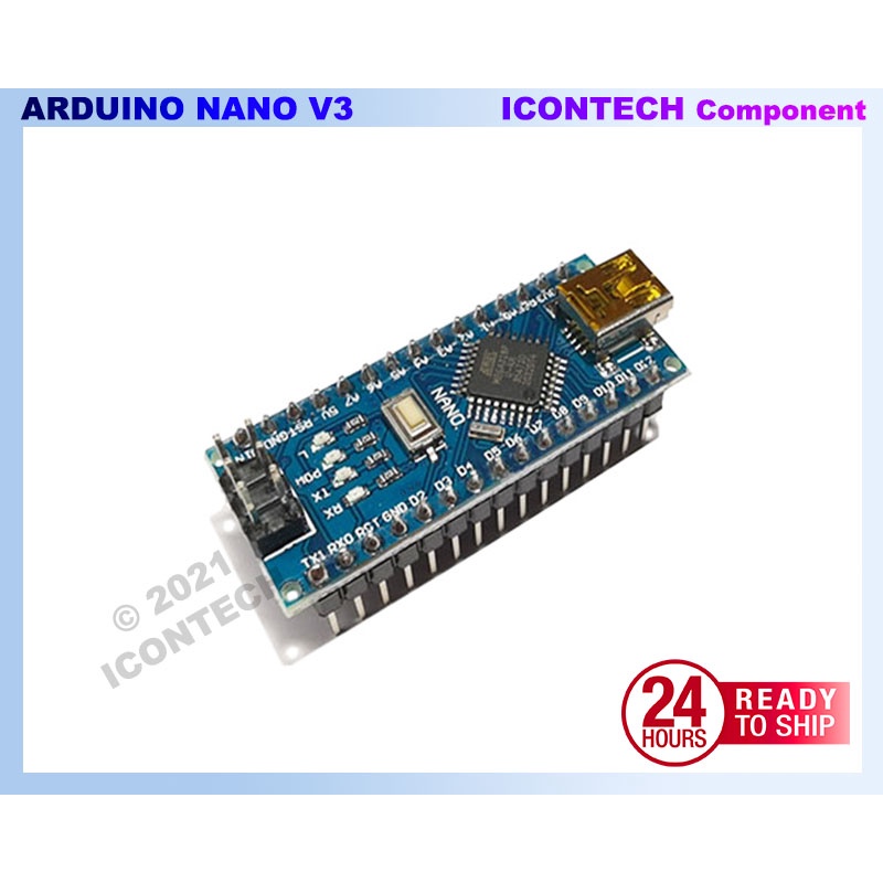 Arduino Nano Compatible V3.0 ATmega328P with Header CH340G | Shopee ...