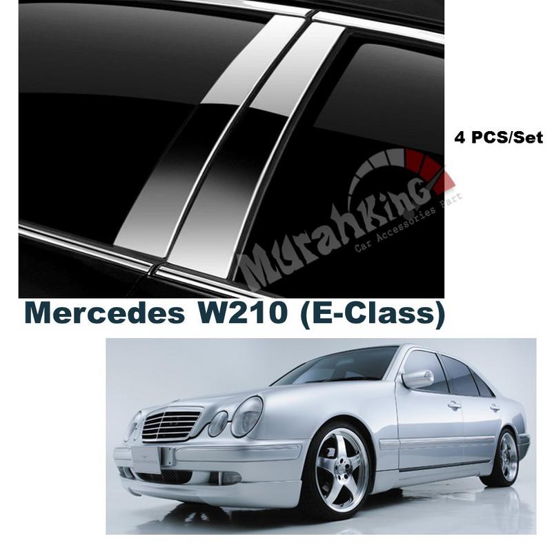 Mercedes W210 (E-Class) Car Chrome Door Window Pillar Trim Cover (1 Set ...