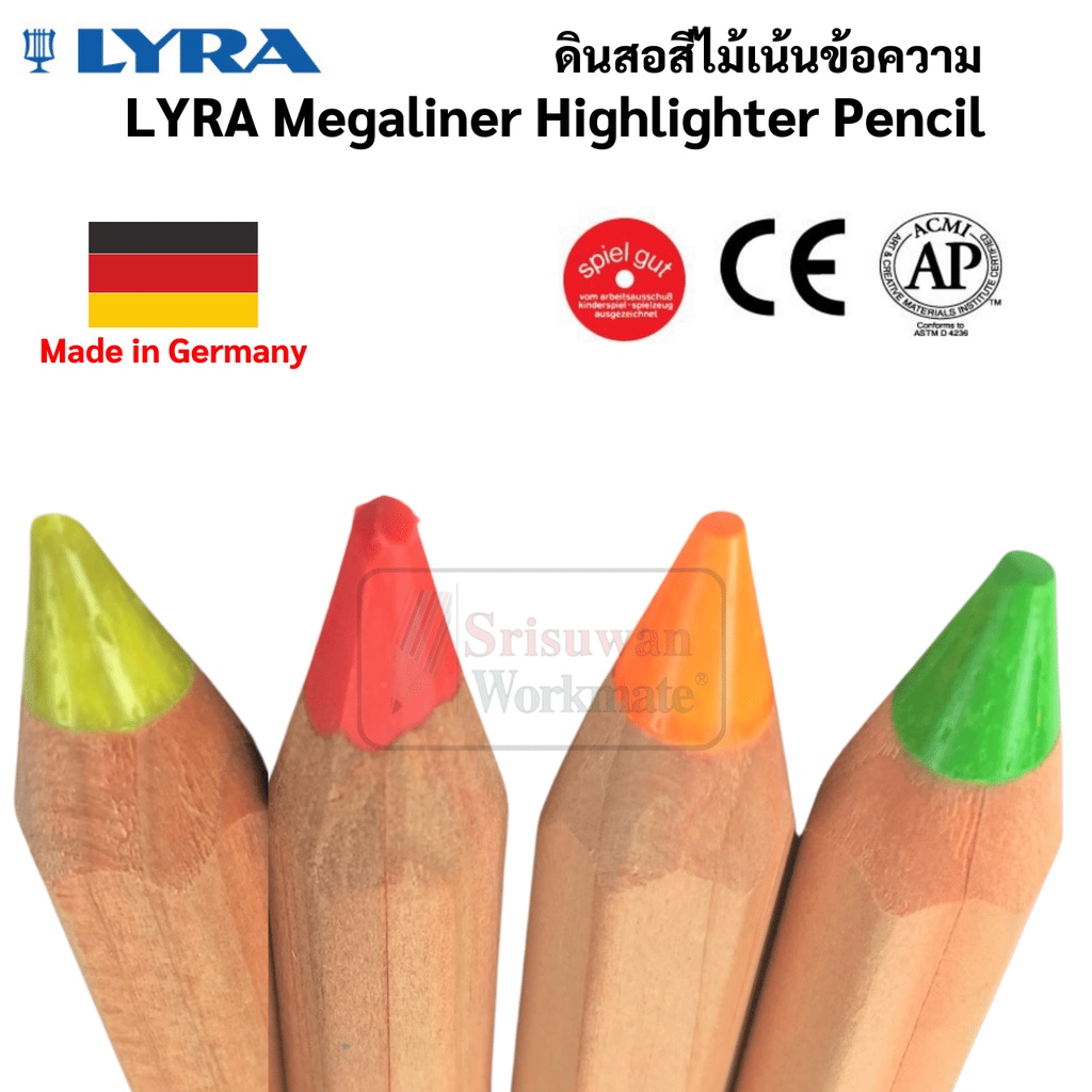 LYRA Wooden Highlighter Pencil Megaliner Highlight Neon Colored Instead ...
