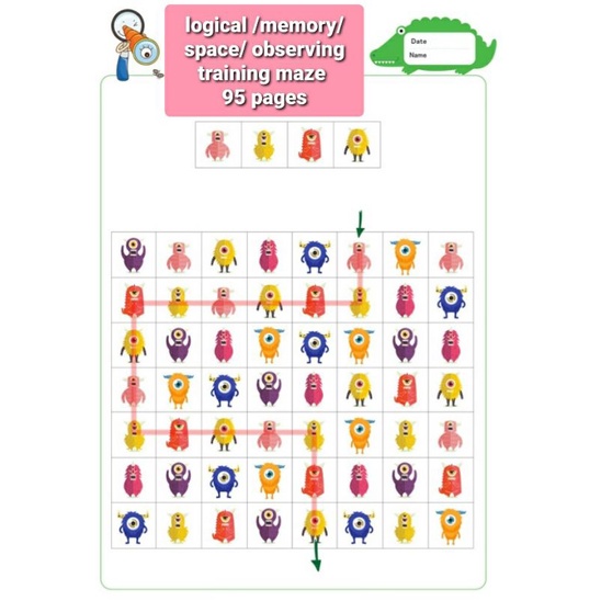 174- Logical/ Memory/ Observing/ Attention training Maze Worksheet ...
