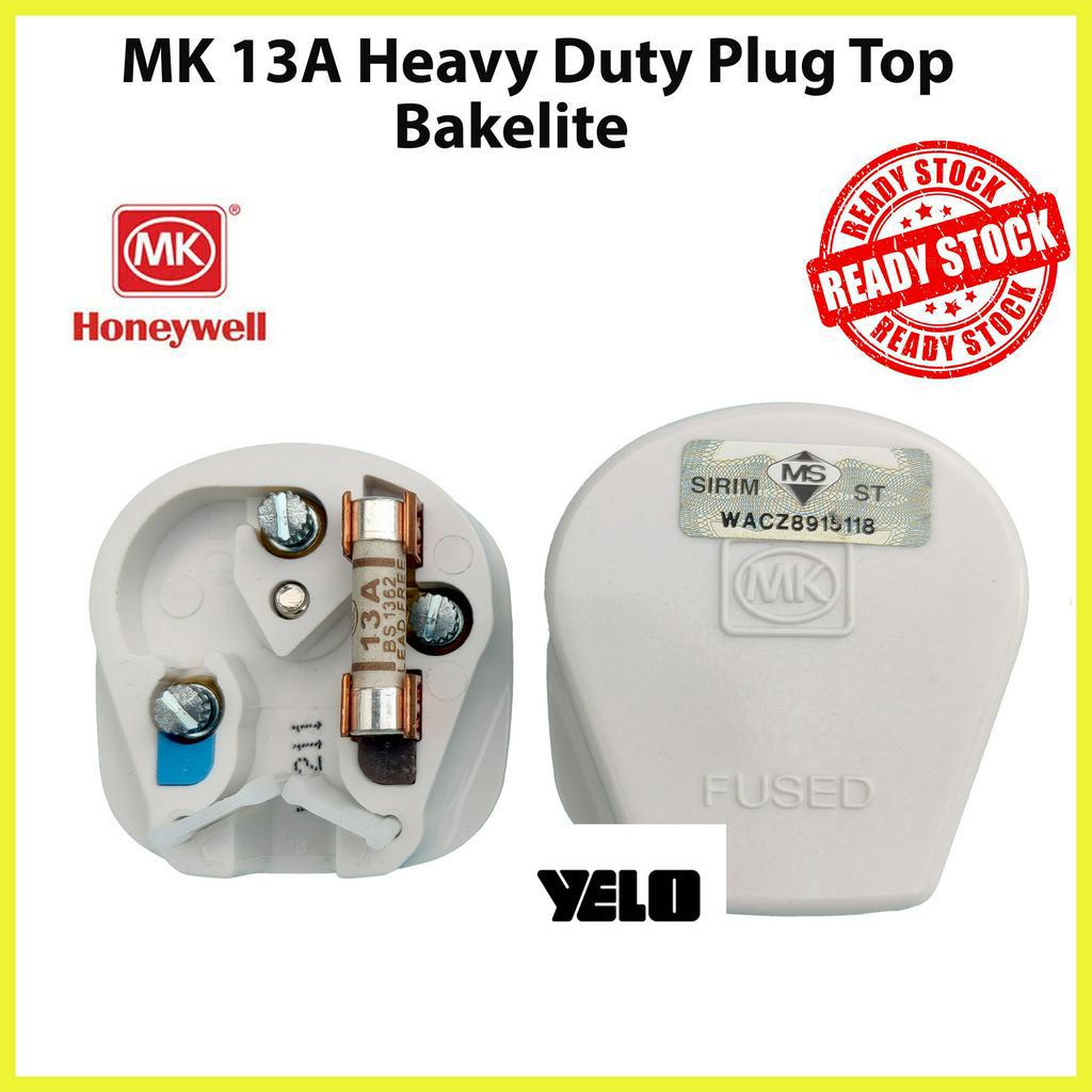 MK Heavy Duty Bakelite 13Amp Fused 3 Pin Plug Top Sirim Approved ...