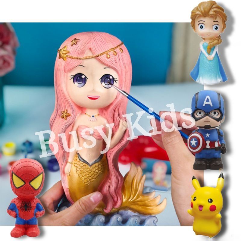 ️Busy Kids ️DIY painting coin bank colouring graffiti doll/coin box ...