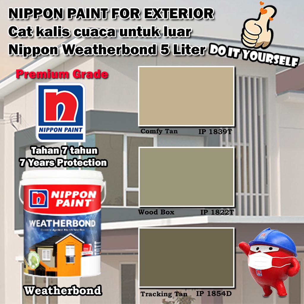 Nippon Paint Weatherbond Exterior collection 5 Liter Comfy Tan 1839T ...