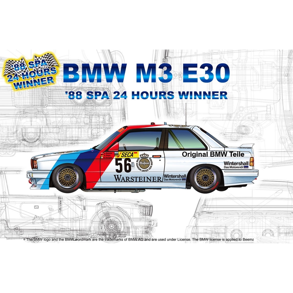 Car Model 1/24 Nunu BMW M3 E30 GroupA 1988 SPA 24 Hours Winner Plamo Modelkit | Shopee Malaysia