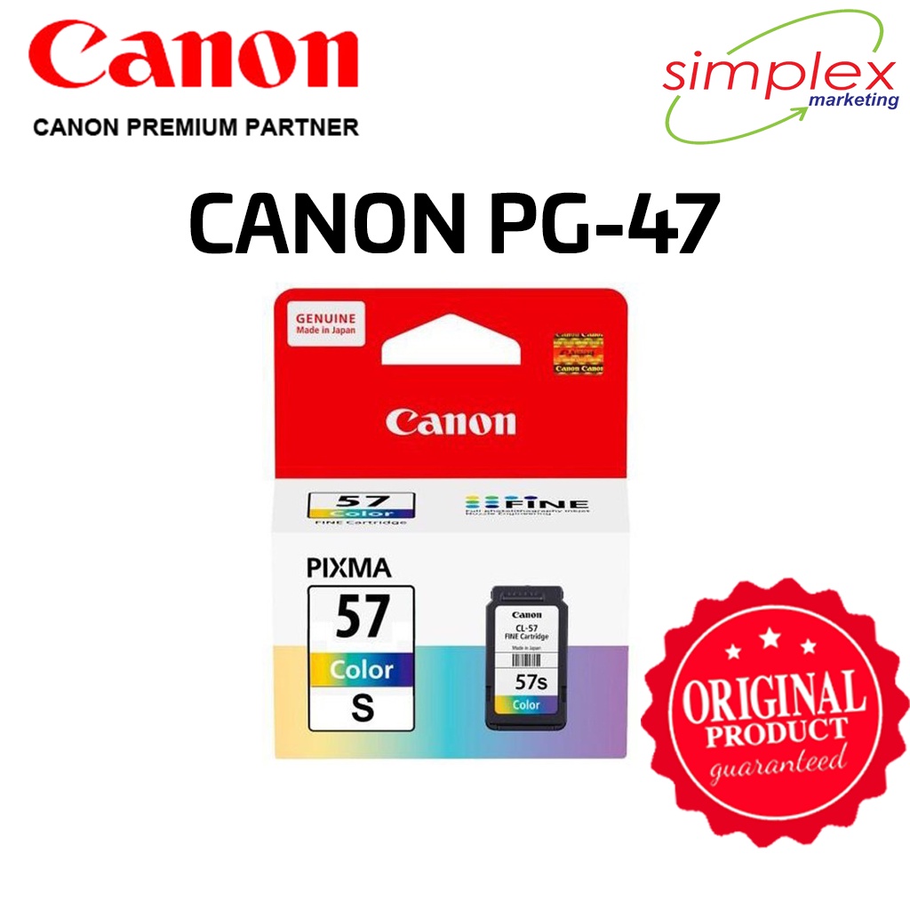 Canon PG-47 Black / CL-57 Colour / CL-57S Colour Ink Cartridge for ...