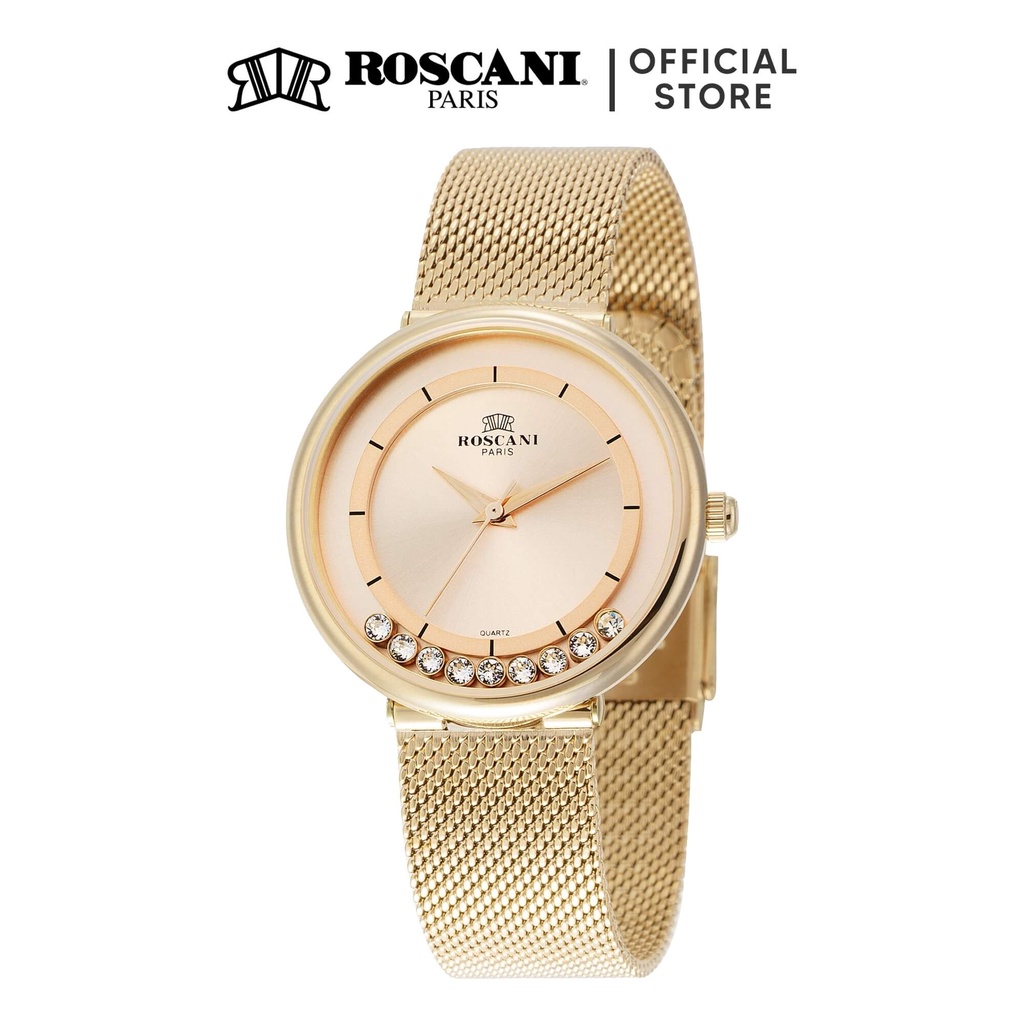 Roscani Alina E81 (Movable Gems + Curved Crystal) Mesh Women Watch ...