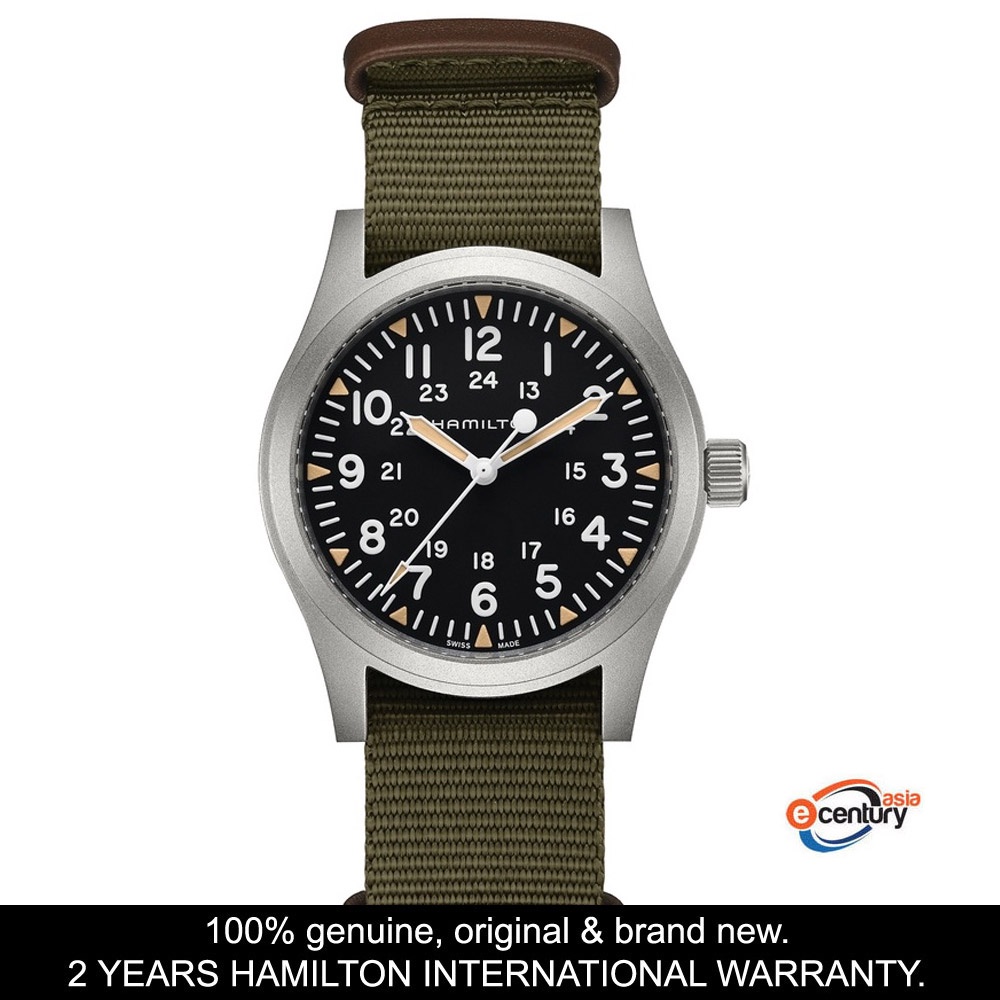 Hamilton H69529933 Men's Mechanical Khaki Field 42MM Green NATO Strap ...