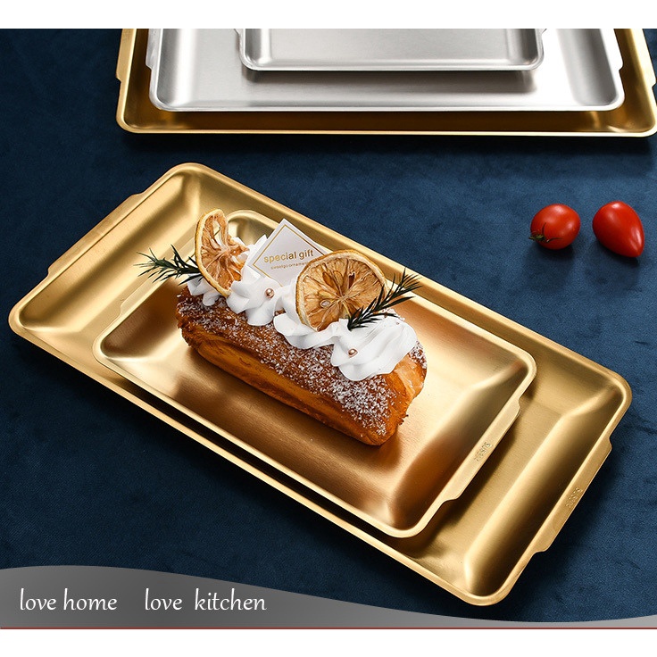 Thicken Stainless Steel Food Storage Shallow Trays BBQ Sushi Flat Dish ...