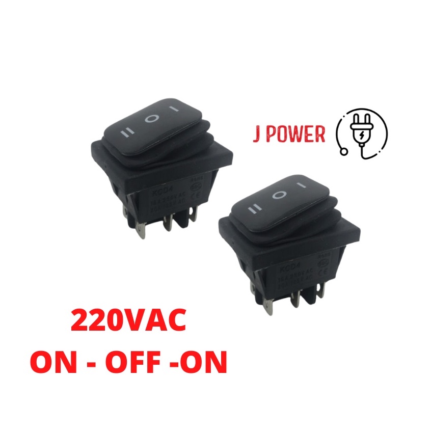 Waterproof Illuminated 4P 6P Rocker Switch 16A On-Off/ On-off-On IP65 ...