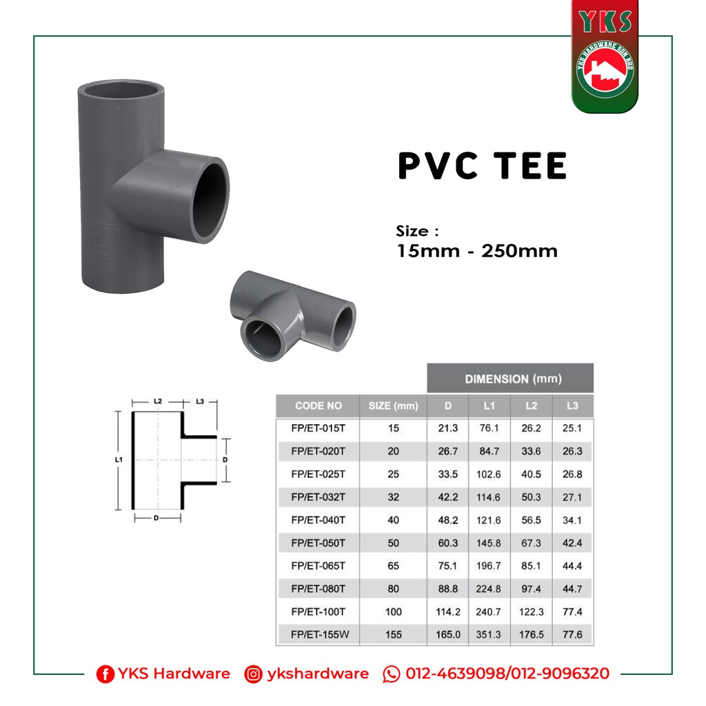 PVC TEE - Pipe & Fittings System | Shopee Malaysia