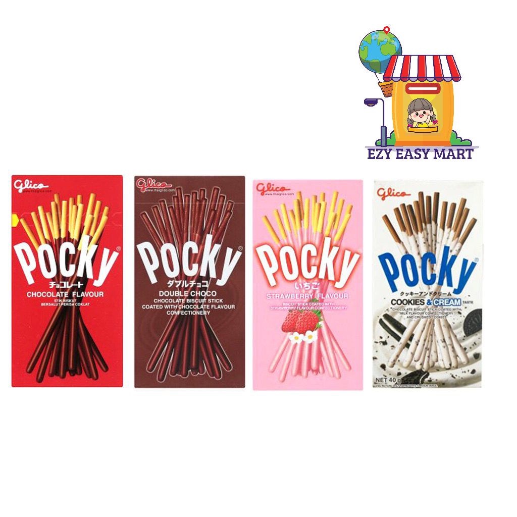 Glico Pocky Chocolate/Strawberry/Cookies & Cream/Double Chocolate ...