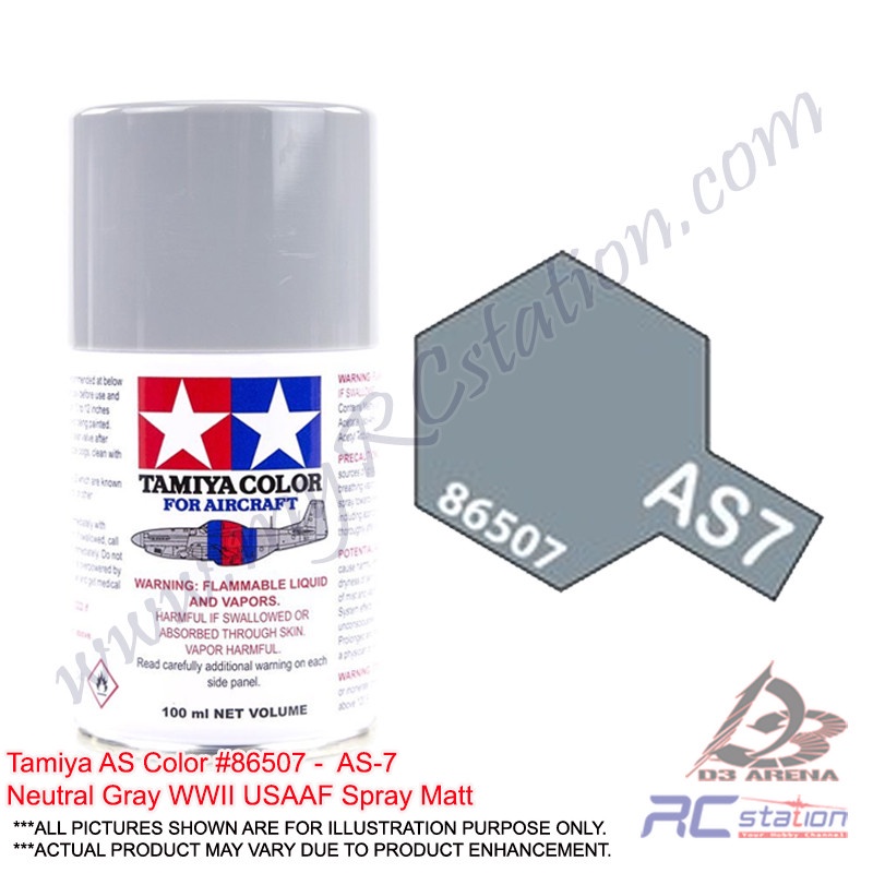 Tamiya AS Color #86507 - AS-7 Neutral Gray WWII USAAF Spray Matt ...