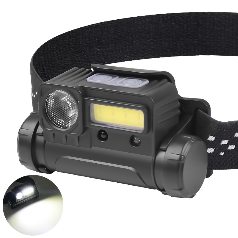 Mini Cob Headlamp Waterproof Headlight 6 Modes Camping Hunting Light ...