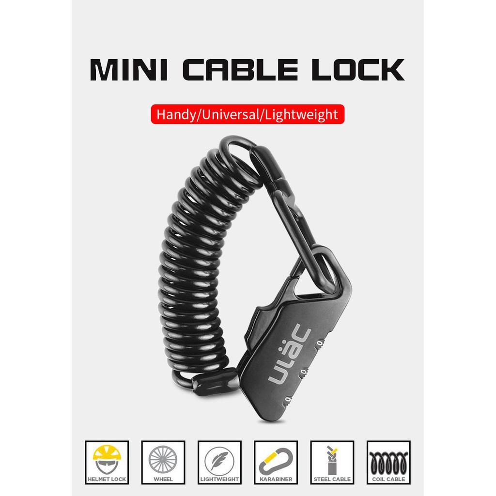 Mini Bike Lock 1200mm Fold Backpack Cycling Helmet Bicycle Cable Lock 3 ...