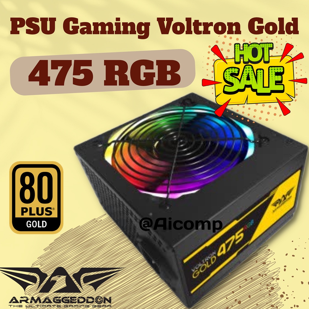 Psu Gaming Voltron Gold 475 RGB Armaggeddon 80 Plus 80Plus 80+ Powersupply Lighting With RGB ...