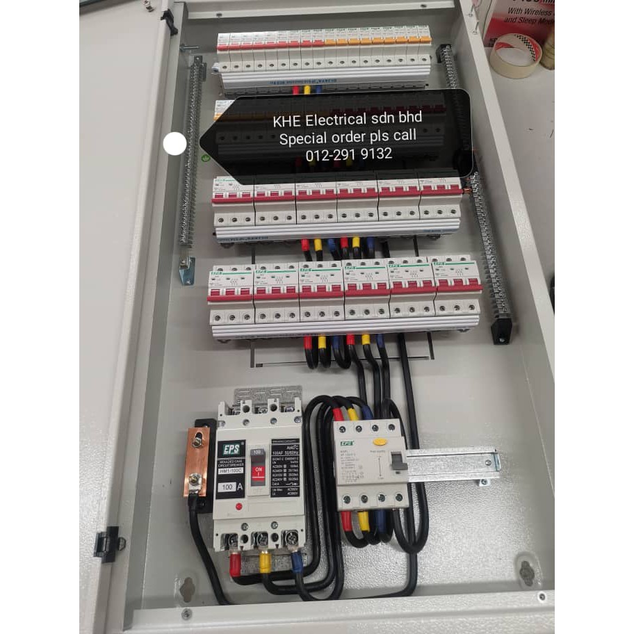 FULL SET 3PHASE CONSUMER METAL DB / MCB BOX COMPLETE SET (WITH OR ...