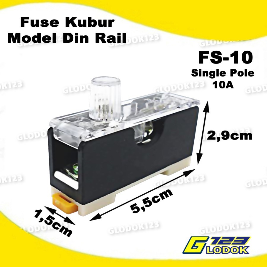 Fuse Holder Grave Din Rail Tab 1 3 Pole FS 101 103 10A - 5pc | Shopee ...