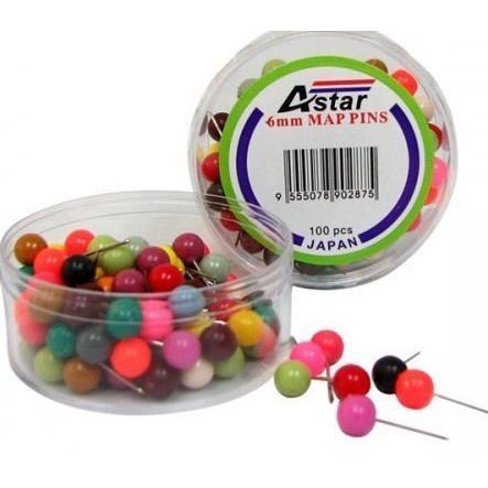Astar 6mm Map Pin Mix (100Pcs) | Shopee Malaysia