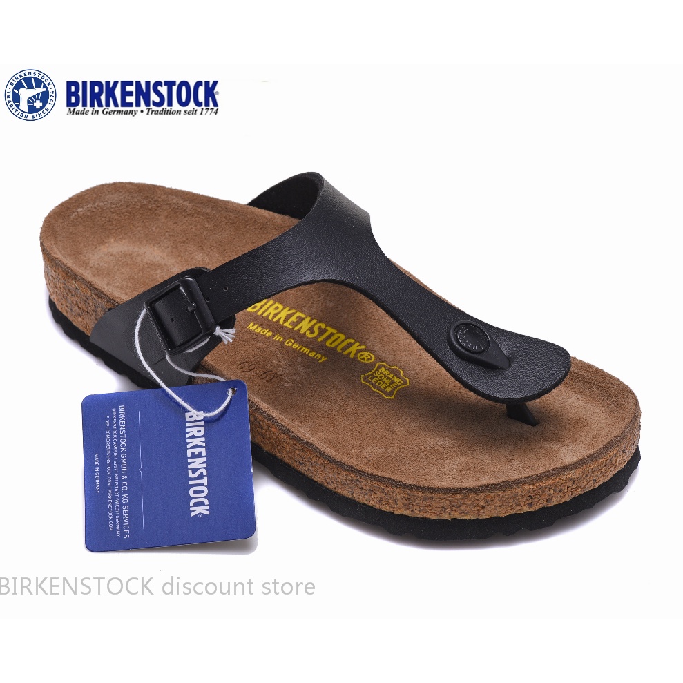 Birkenstock Gizeh man leather tennis black matte | Shopee Malaysia