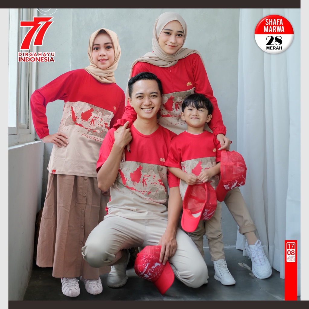 MERAH Uniform Couple T-Shirt Independence August 17th SM28 Red | Shopee ...