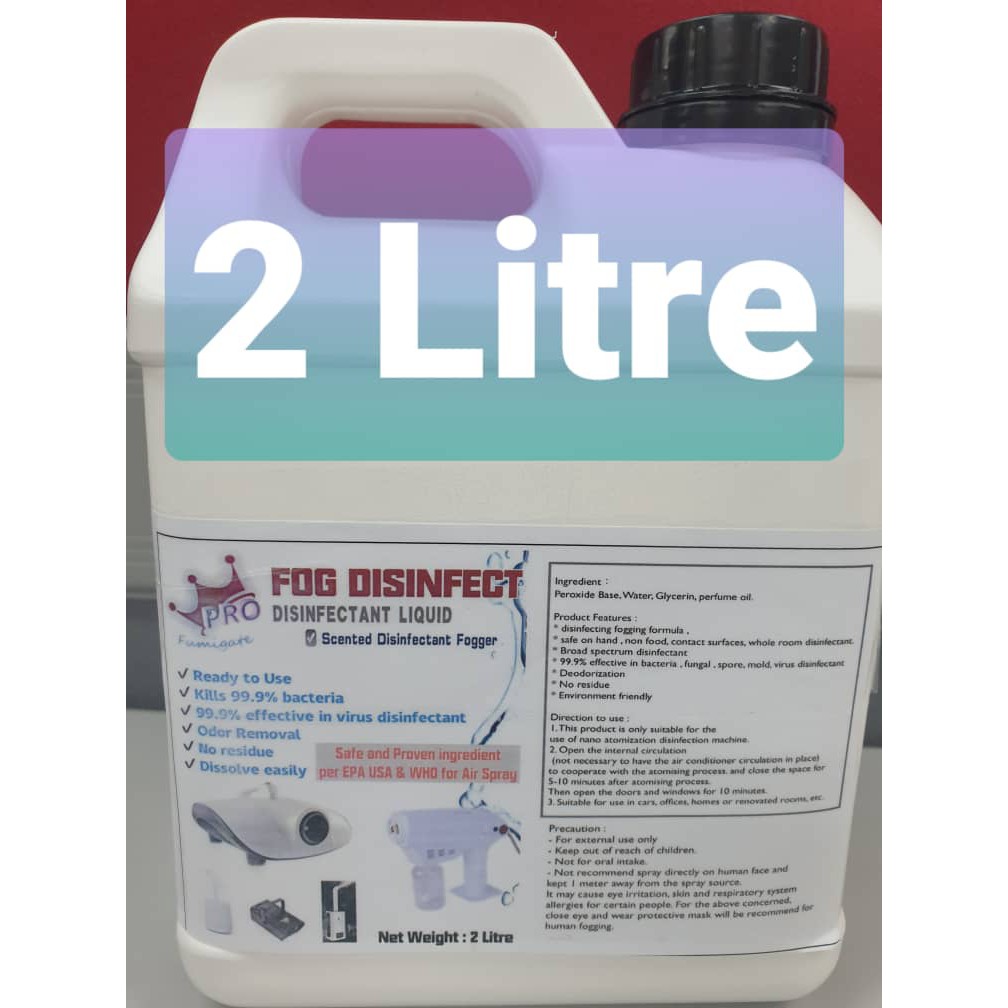 Fog Disinfect 2 Litre - Disinfectant Liquid - Atomized / Fog Liquid ...