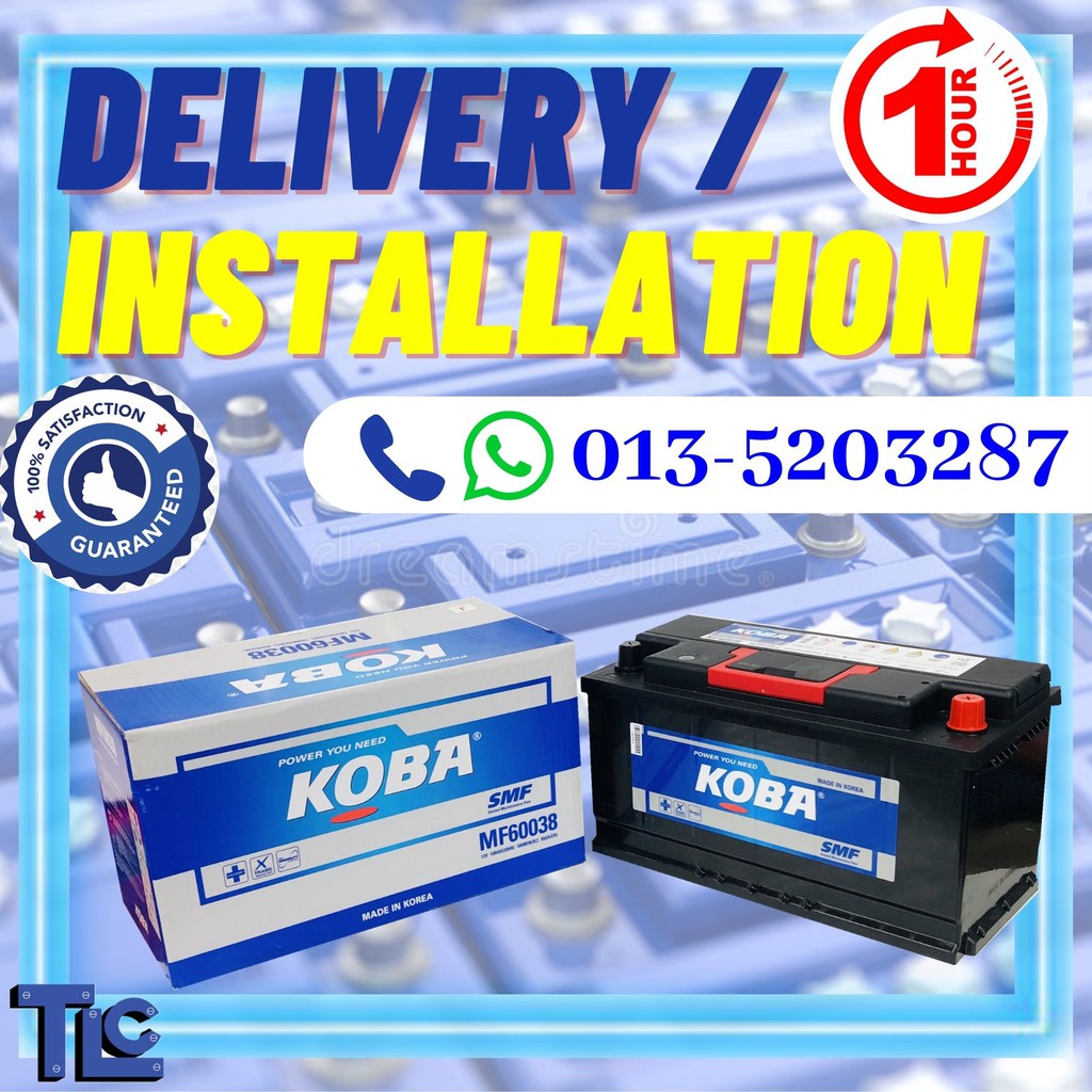 KOBA 60038 DIN100【CAR BATTERY】BMW MERCEDES MAINTENANCE FREE BATTERY ...