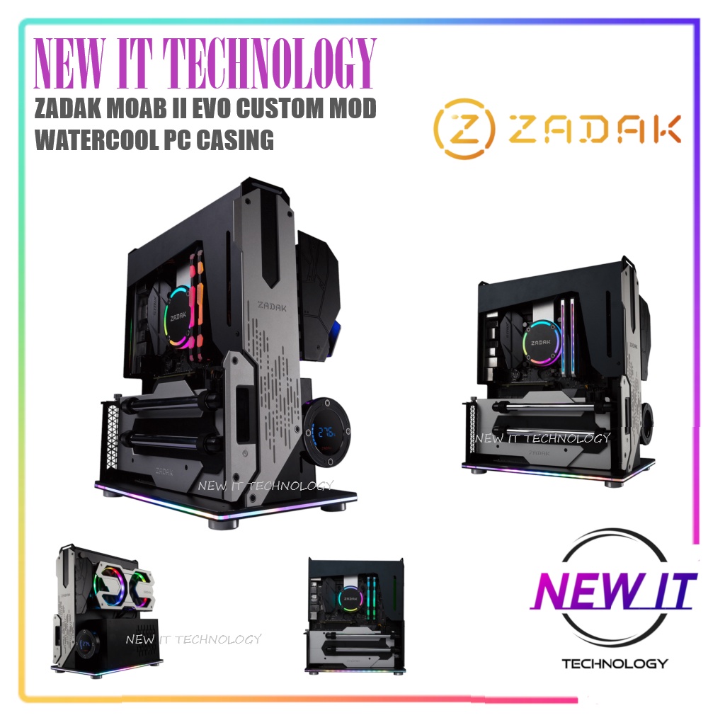 ZADAK MOAB II EVO CASE CUSTOM MOD WATER COOLED PC DESKTOP RGB CASING ...