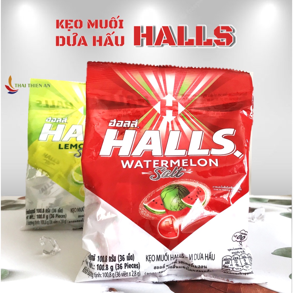 Halls Thai watermelon Salt candy 100.8gr - 36 pieces - bag - Salt ...