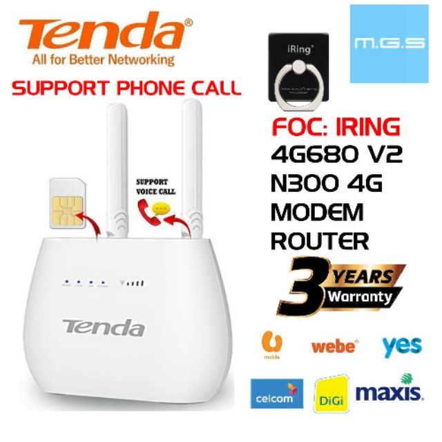 TENDA 4G06 / 4G680 V2 / 4G180 / 4G185 / 4G09 4G LTE Wireless WiFi Modem ...