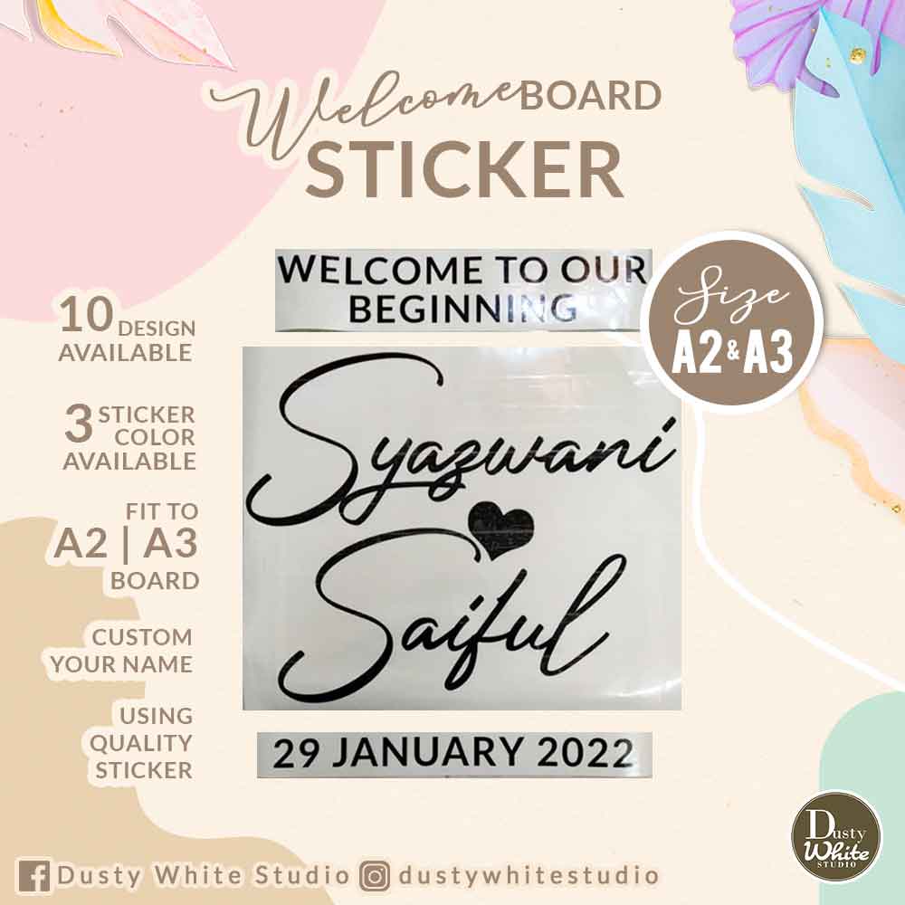 A3 Sticker Welcome Board Wedding | Sticker cutting | Sticker | Shopee ...