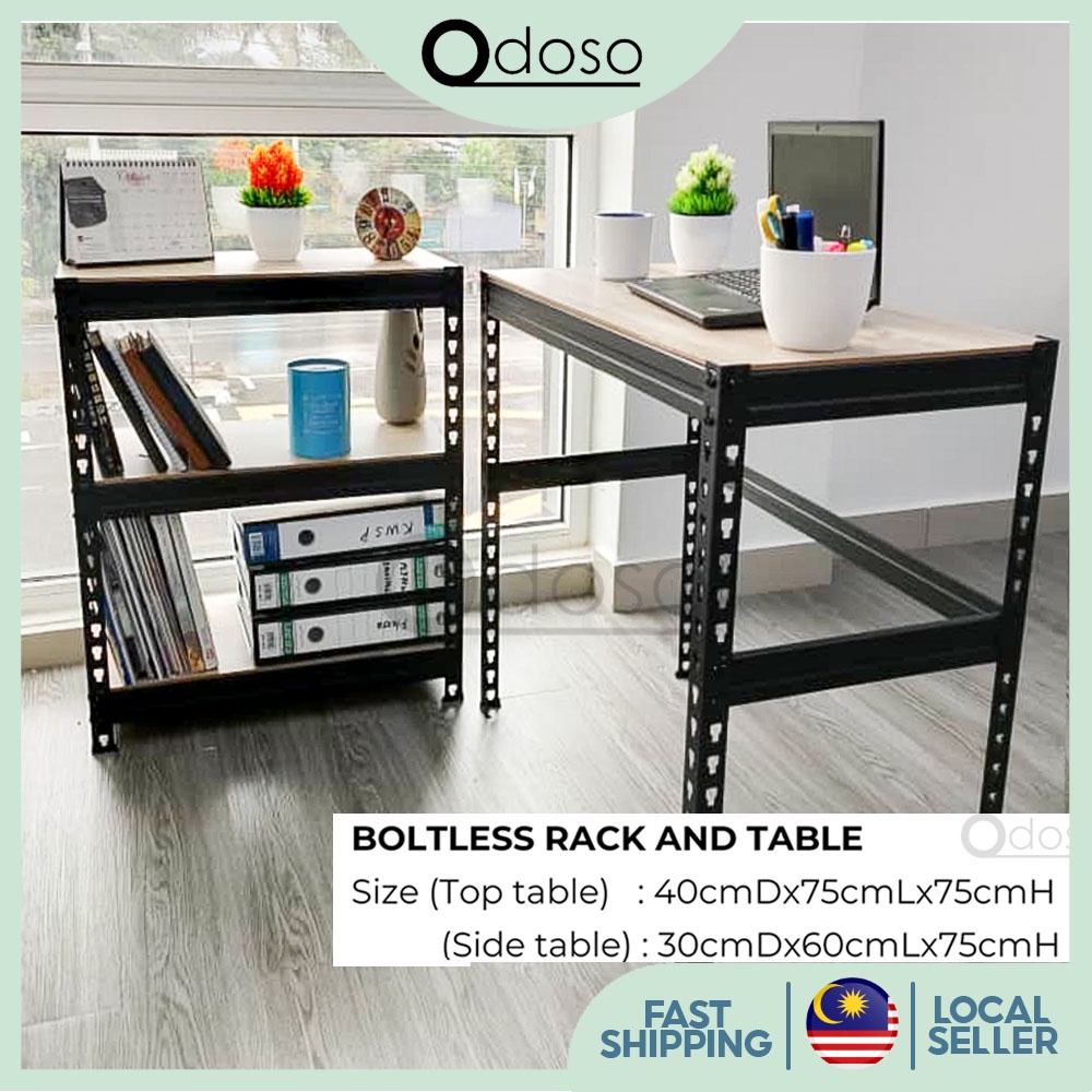 Home Prime HP010 Boltless Working Table with Side Rack Combo 2 In 1 ...