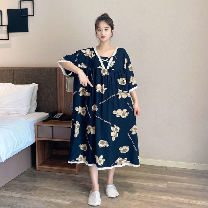 Oversized Plus Size 150KG Women's Short Sleeves Prints Pajamas Summer ...