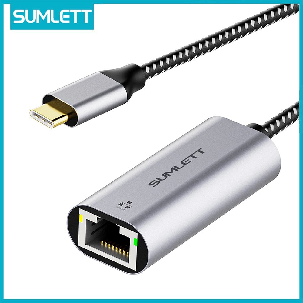 Sumlett Type C To Ethernet Lan Adapter 10 100 1000mbps Usb C Wired Gigabit Network Thunderbotl