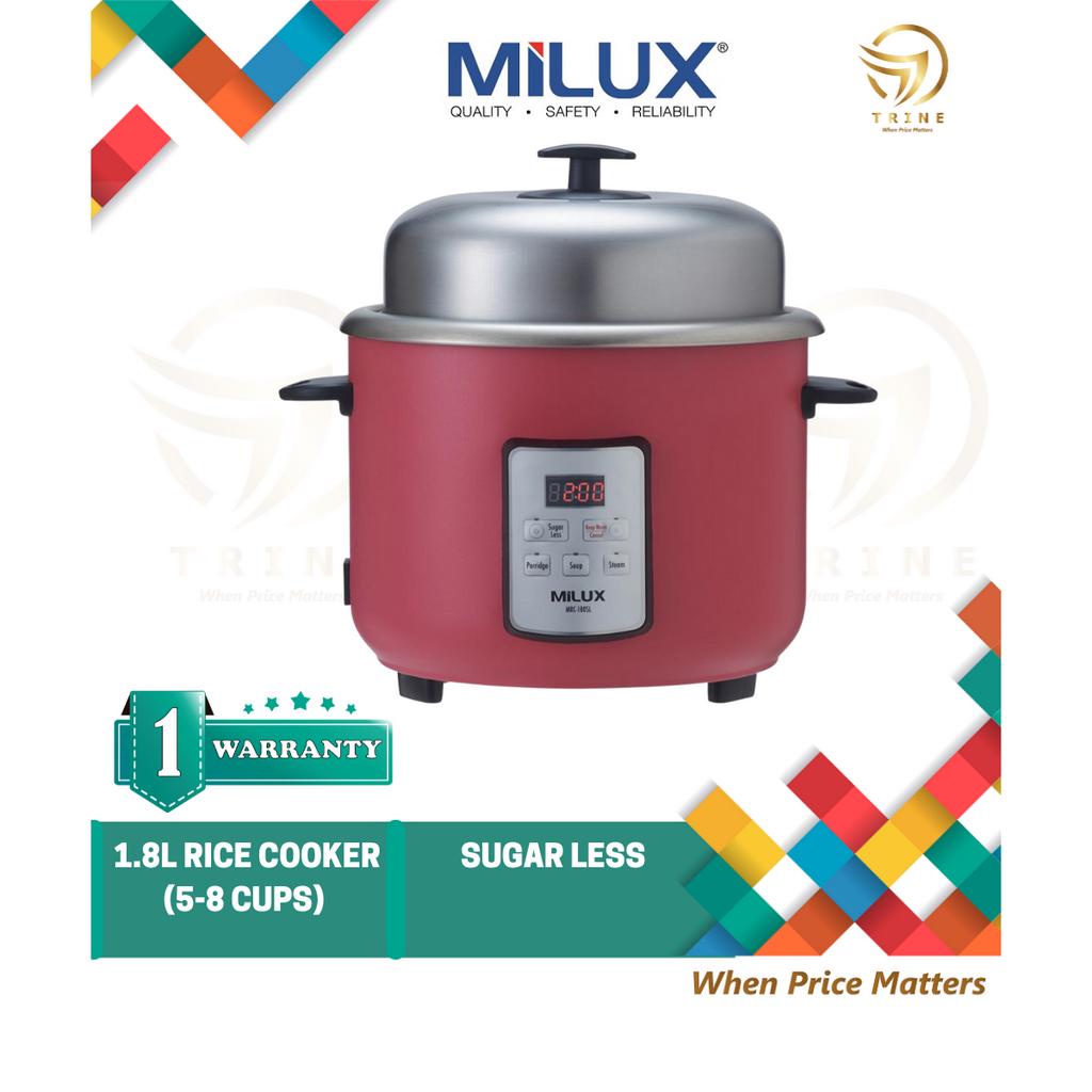Milux Healthy Sugarless 1.8L Rice Cooker turun kanji MRC-D182SL / Milux ...