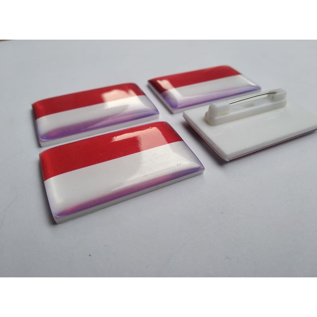 MERAH PUTIH 4x2.5cm Acrylic Red And White Flag Pins/Independence ...