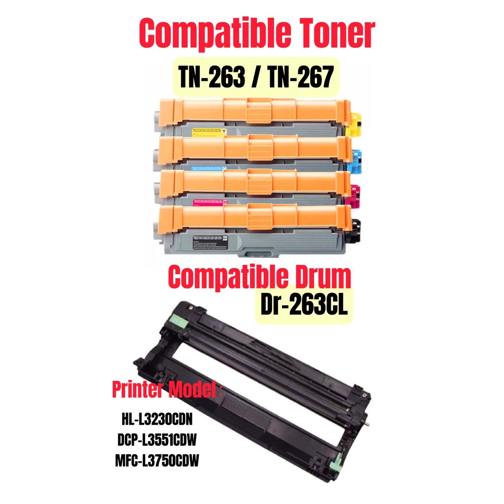 PPP Compatible Brother Printer Drum DR-263CL Laser Toner Cartridge ...