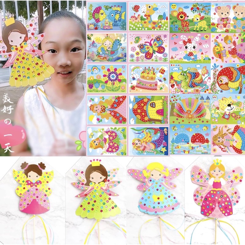 DIY Kids handcraft Crystal sticker puzzle goodies | Shopee Malaysia