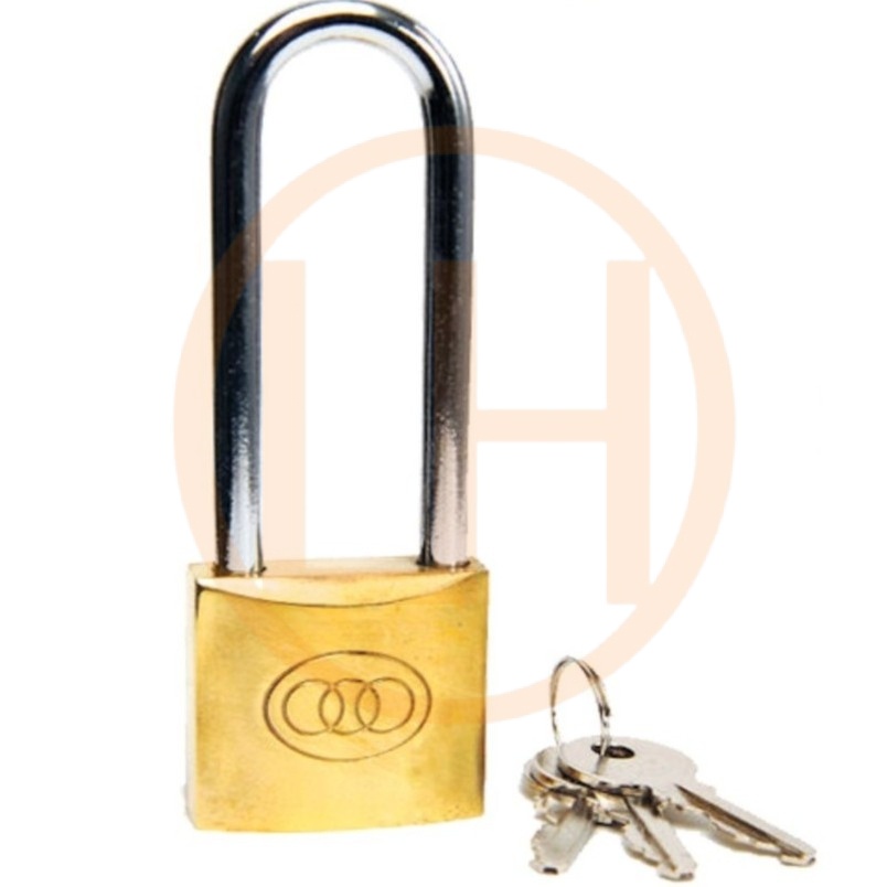 Tri-Circle Heavy Duty Brass Padlock - Long Shackles | Shopee Malaysia