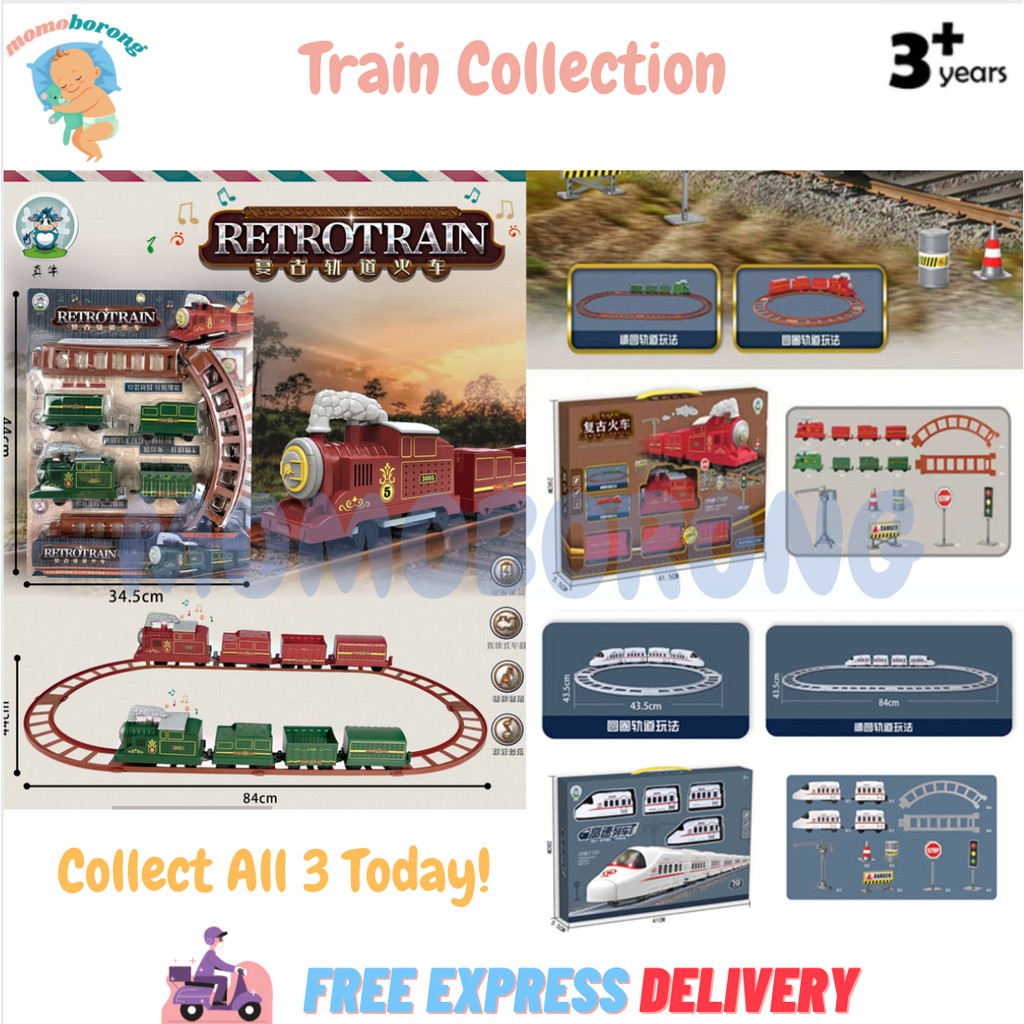 [CLEARANCE] Premium Train Kereta Api Mainan Rail King LRT Bullet train ...