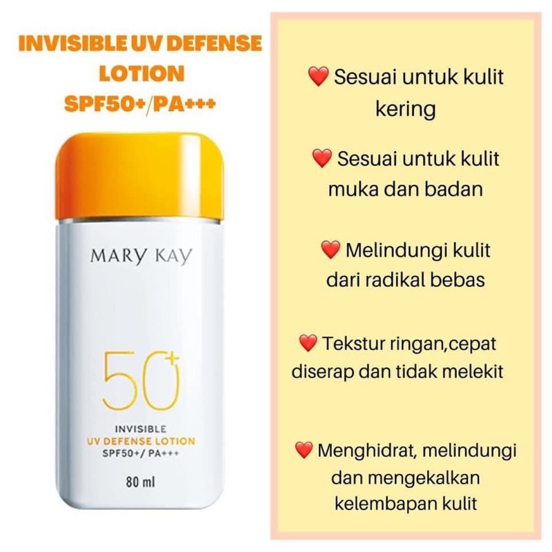 sunblock Mary kay (invisible UV Defrense lotion SPF50) | Shopee Malaysia