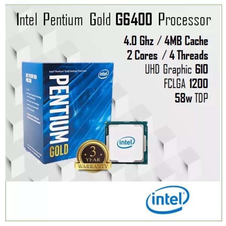 INTEL GOLD G6400 4.0GHz / G6405 4.1GHz 4MB CACHE LGA1200 PROCESSOR ...