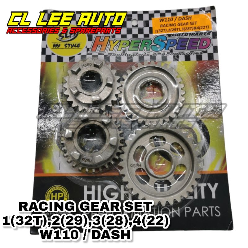 HONDA WAVE 110 WAVE 110 FI DASH V1 DASH V2 RACING GEAR SET 1 (32T) 2 ...