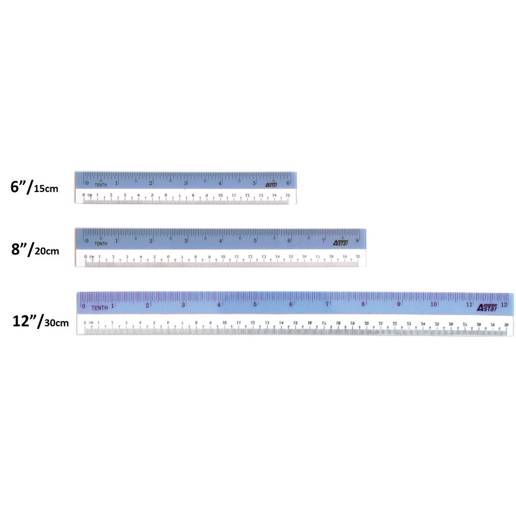 (Per Pc) Straight Ruler Plastic (6" / 8" / 12") | Shopee Malaysia
