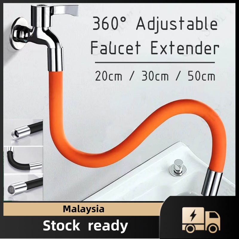 Adjustable Water Tap Extension 360 Rotate Faucet Extender Free Bending ...